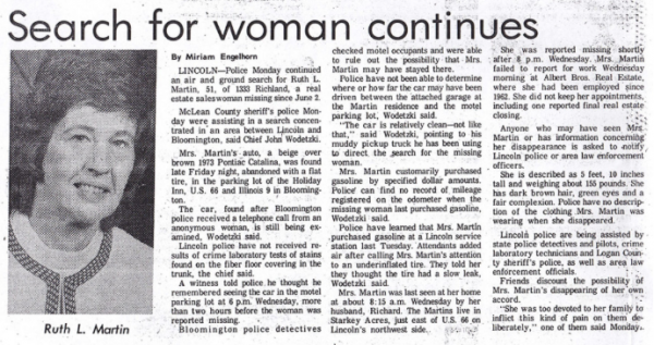 June 2, 2016 Marks 40 Years Since the Disappearance of Ruth Martin ...